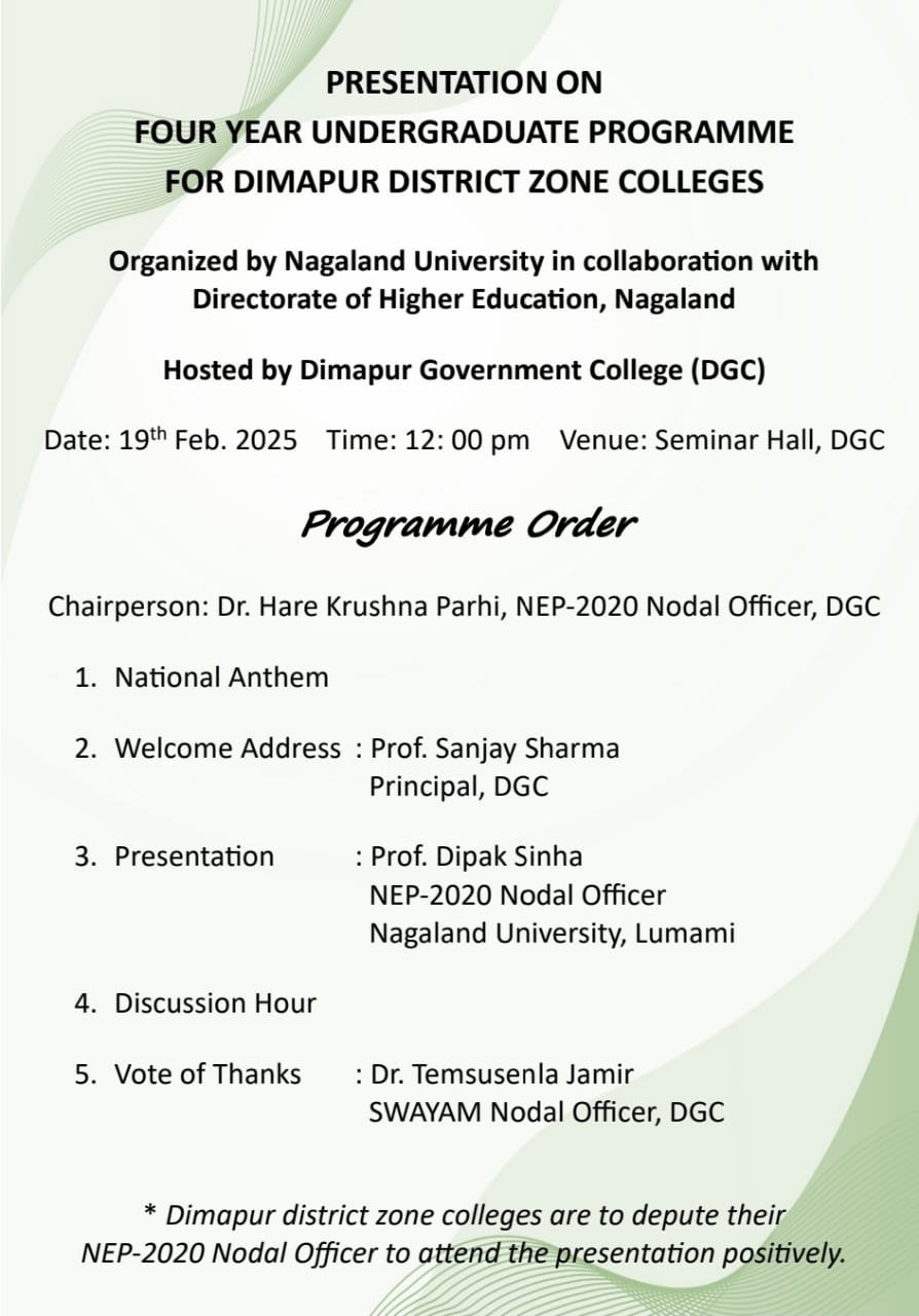 Presentation on FYUGP 4th Year for Dimapur Zone Colleges - Dimapur ...